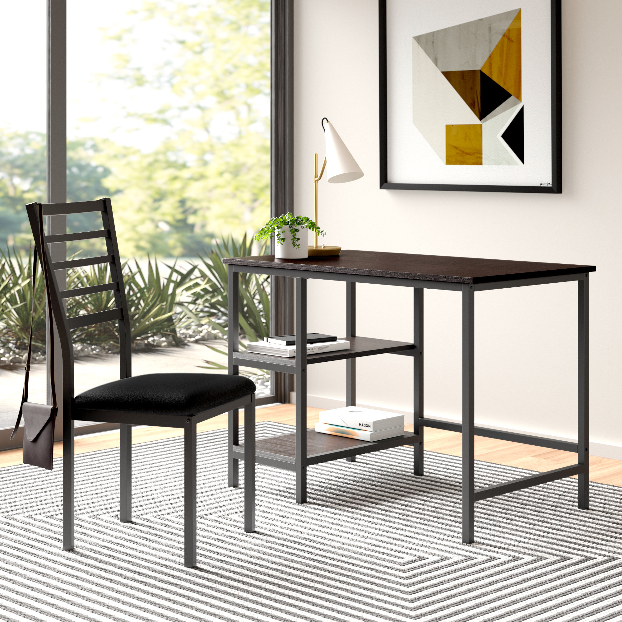 Simple desk and chair set store